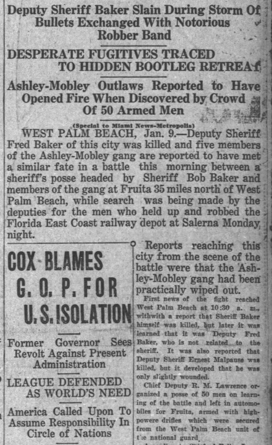 The Notorious Ashley Gang and Its Surprising Boynton Connections ...